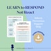 Learn to Respond Not React Worksheet Therapeutic Worksheets - Etsy