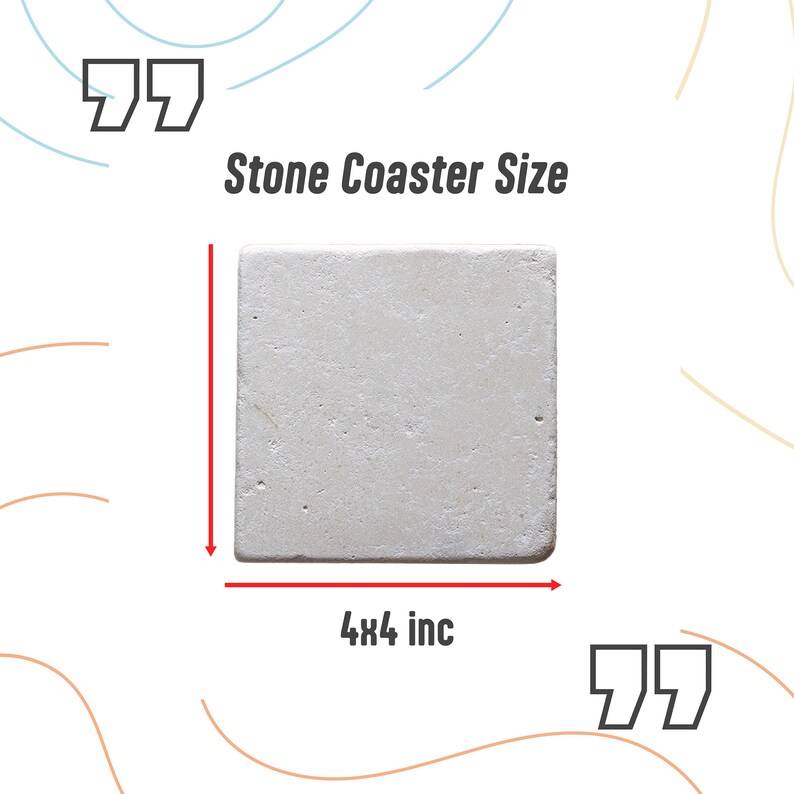 Blue Tile Stone Coaster, Vintage Home Decor, Stone Coasters Set ...