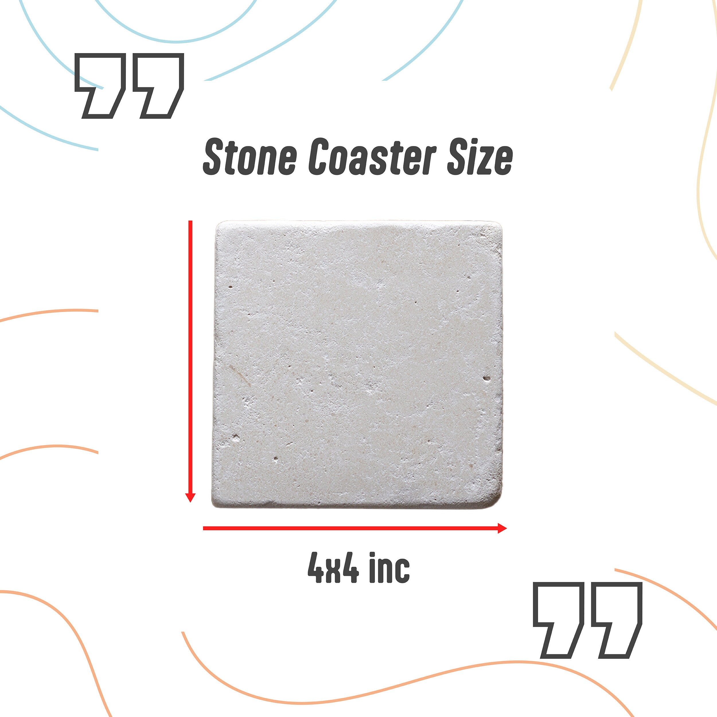 Blue Tile Stone Coaster, Vintage Home Decor, Stone Coasters Set ...