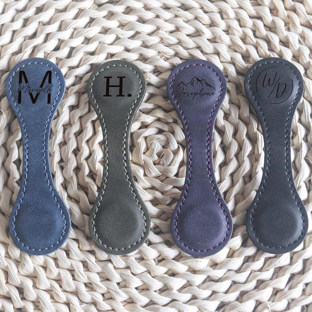 Leather Magnetic Bookmark, Personalized Leather Bookmark, Custom ...