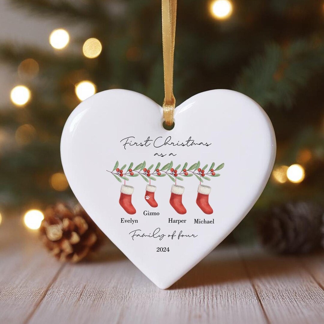 Personalised First Christmas as a Family of 3 Bauble - First Christmas ...