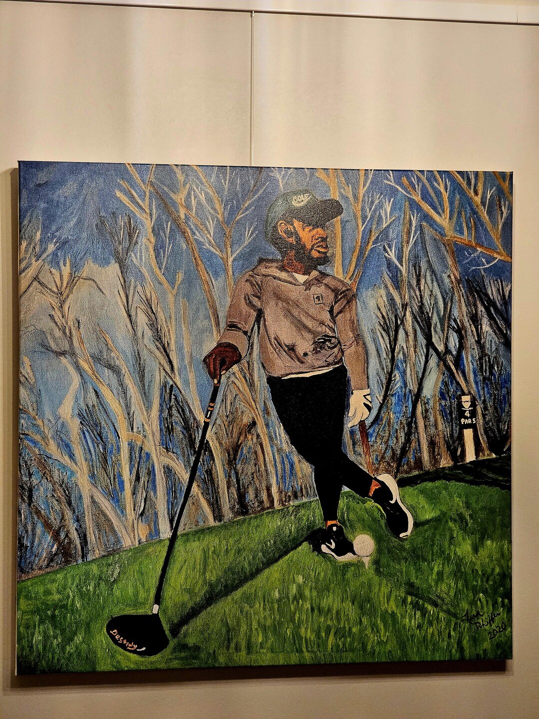 The Driver. A Print of an Original Oil Painting of a Man on a Golf ...