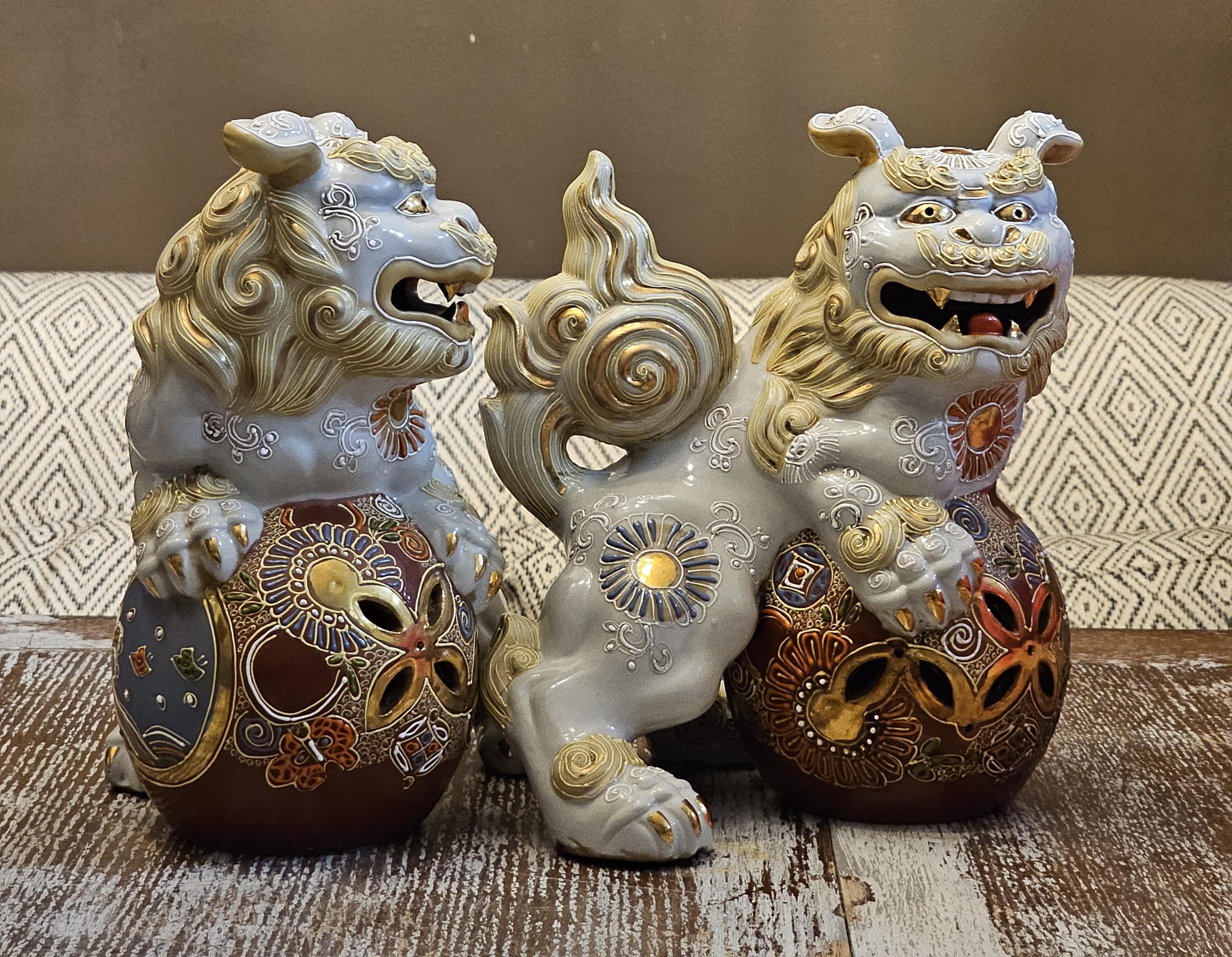 Guardian Lions, Also Known as Komainu, Shishi, or Foo Dogs.japanese ...