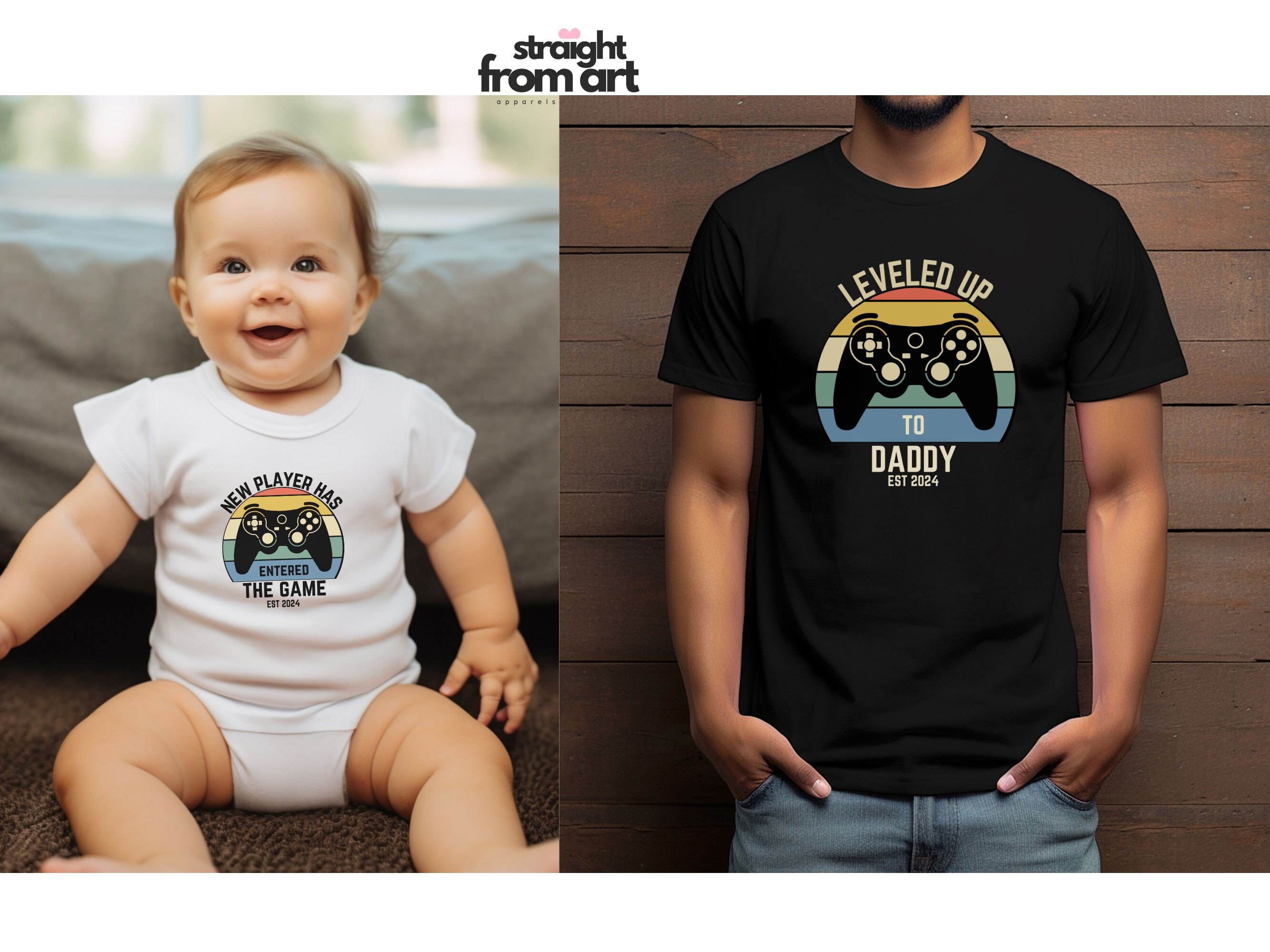 Level up Shirt, Estd 2024, Dad and Baby Matching Shirt, Matching Shirts ...