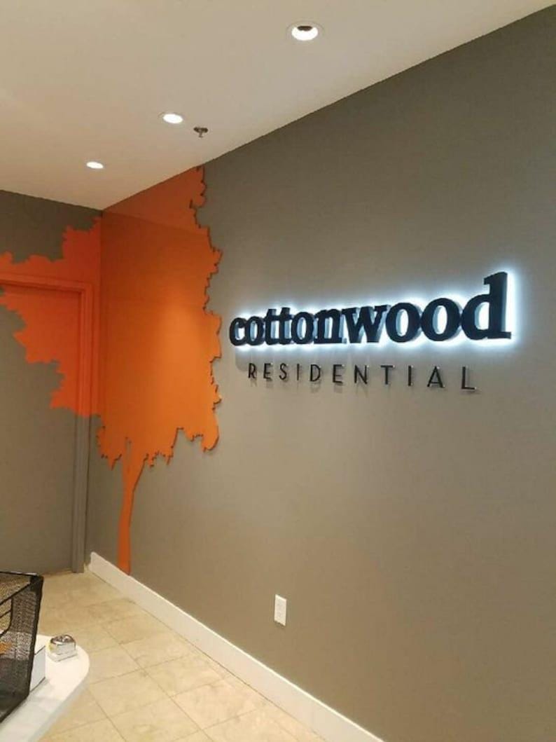 Logo Sign for Business, Company Logo Sign, Gold Mirror Sign, Outdoor ...