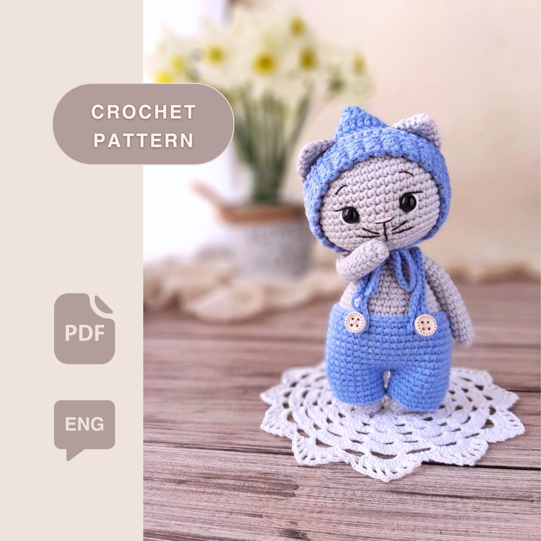 Crochet Cat Toy Pattern Amigurumi Cat Toy Amigurumi Crochet Pattern for ...