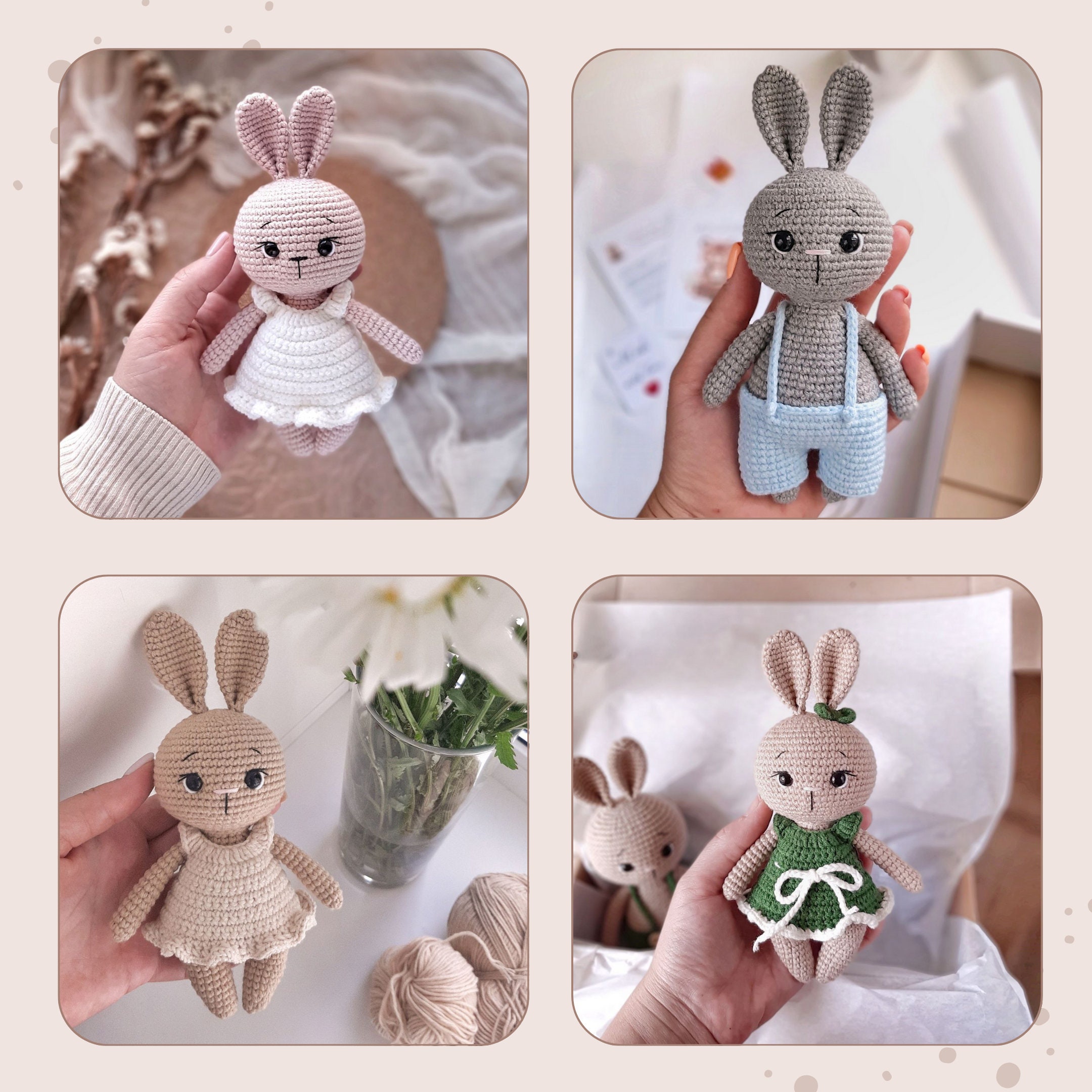 Crochet Bunny Toy Pattern Amigurumi Bunny Toy Amigurumi Crochet Pattern ...