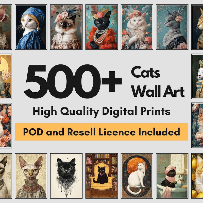 Cat Digital Art - Etsy