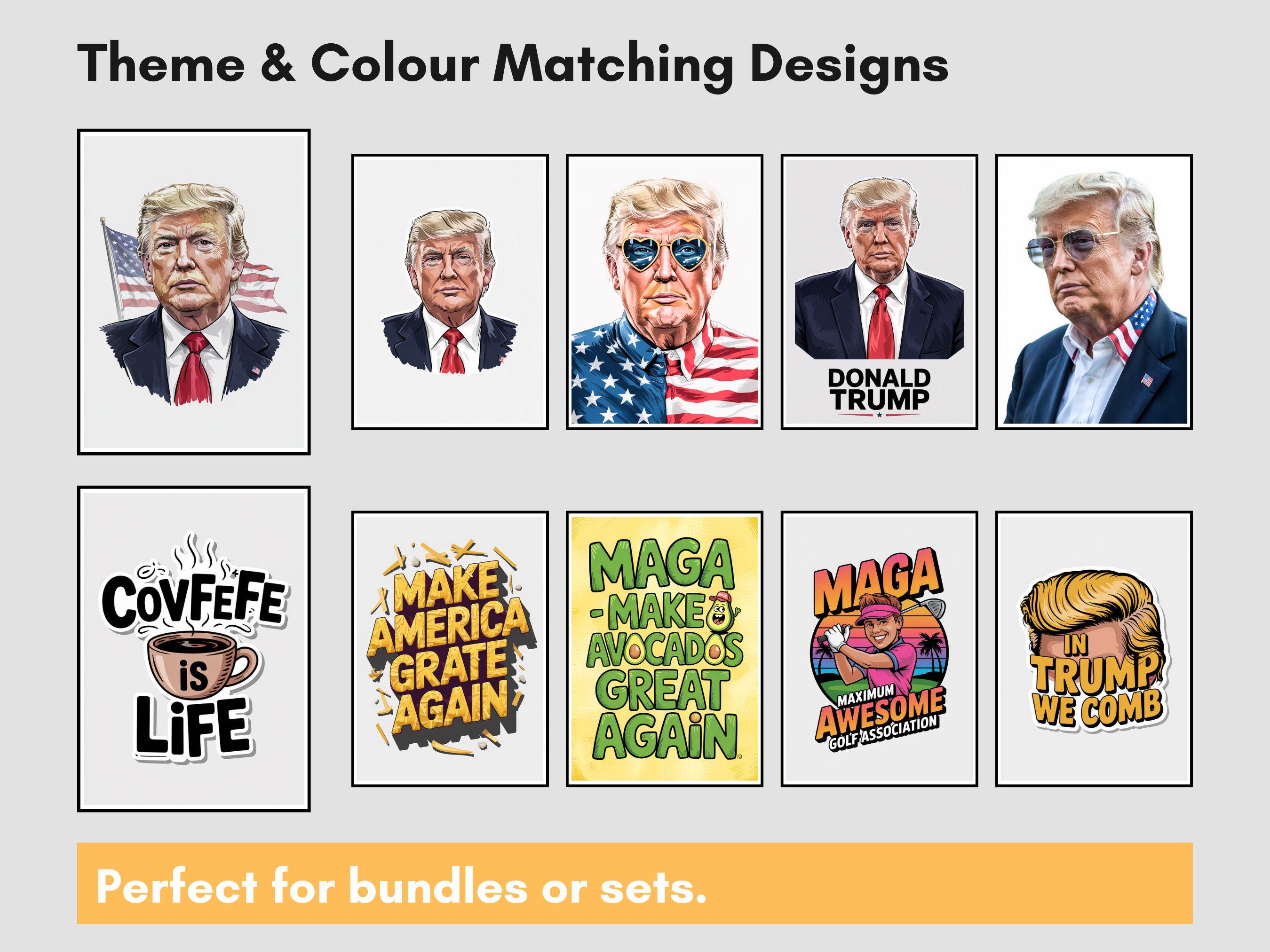 250+ Donald Trump Clipart Bundle | Realistic Portrait Sticker Graphics ...