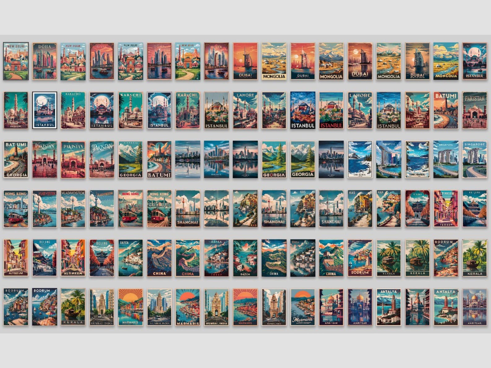 250+ Vintage Asia Travel Posters | Printable Asian Landmark, City ...