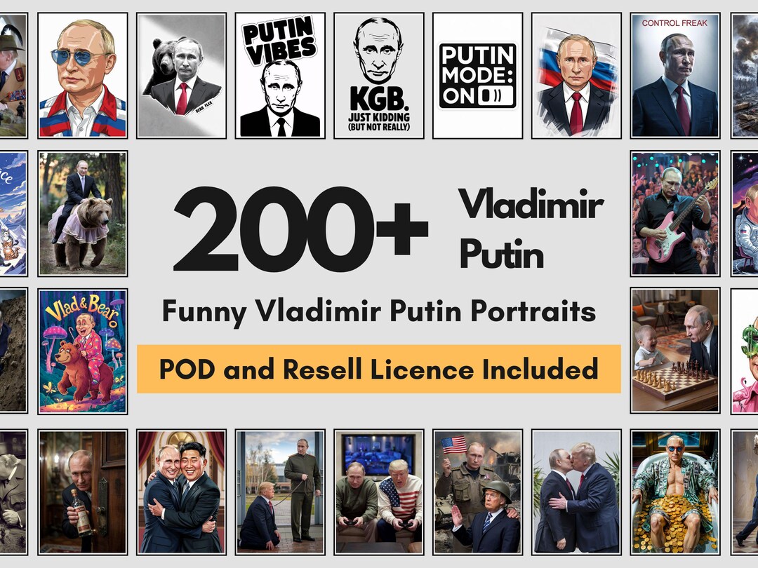 200 Funny Vladimir Putin Portraits Bundle - Realistic Digital Art ...