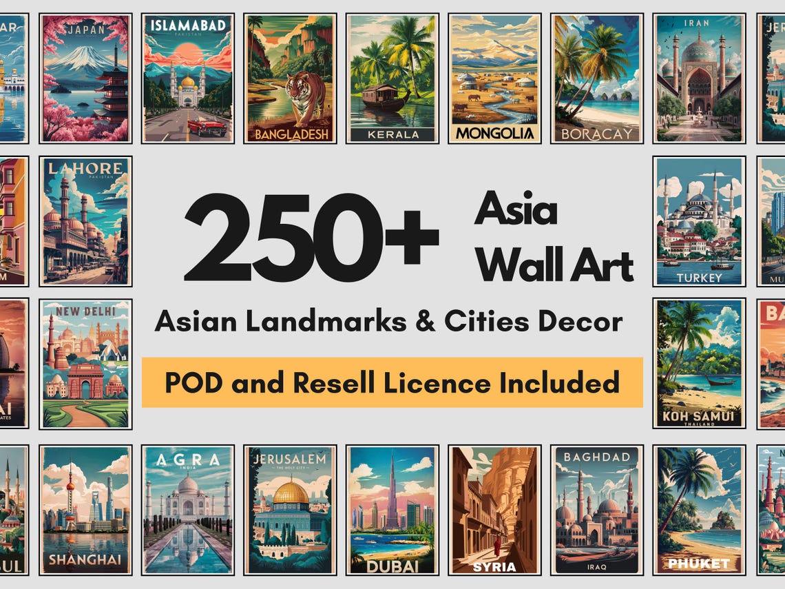 250+ Vintage Asia Travel Posters | Printable Asian Landmark, City ...