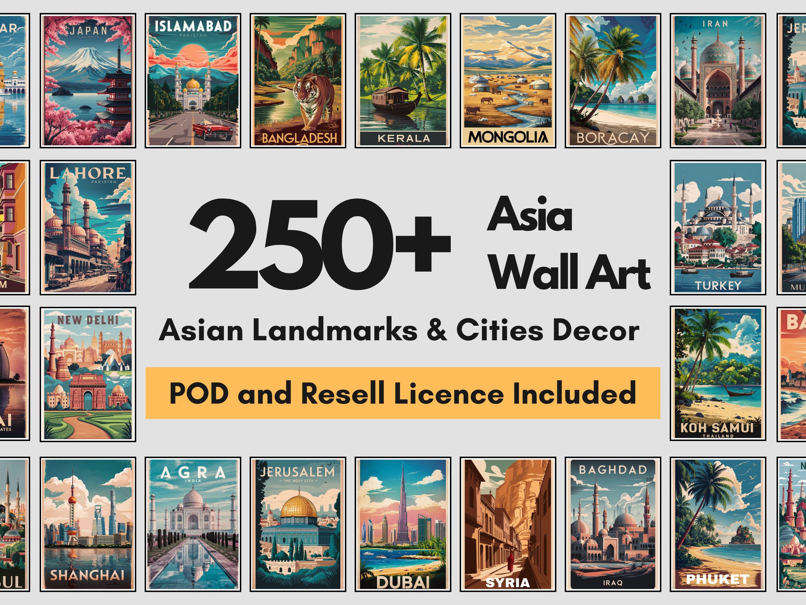 250+ Vintage Asia Travel Posters | Printable Asian Landmark, City ...