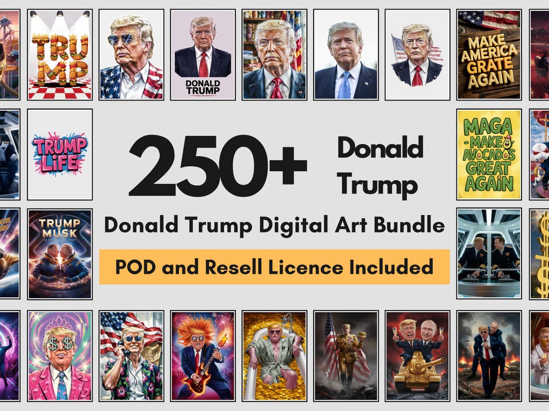 250+ Donald Trump Clipart Bundle | Realistic Portrait Sticker Graphics ...