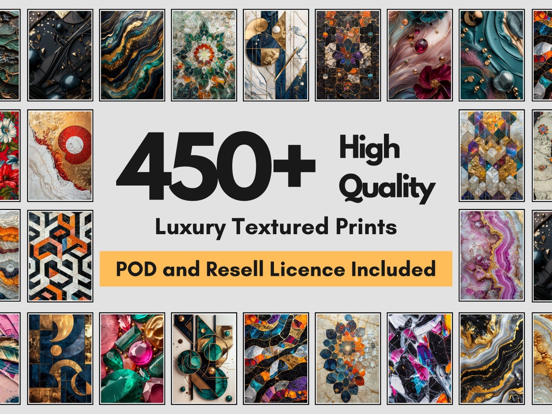 450 POD & Resell License Luxury Textures Print Wall Art Bundle 006: A ...