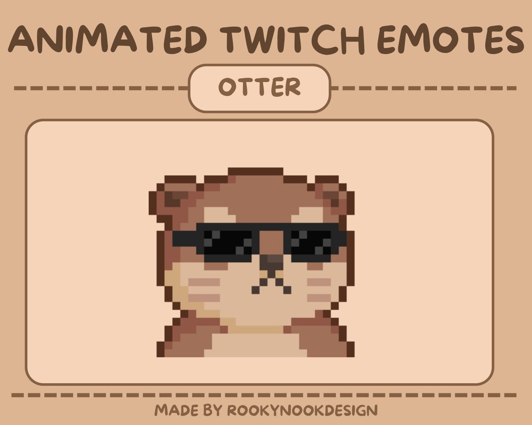 Otter Animated Cool Vibing Emote in 8bit Pixel for Twitch - Etsy