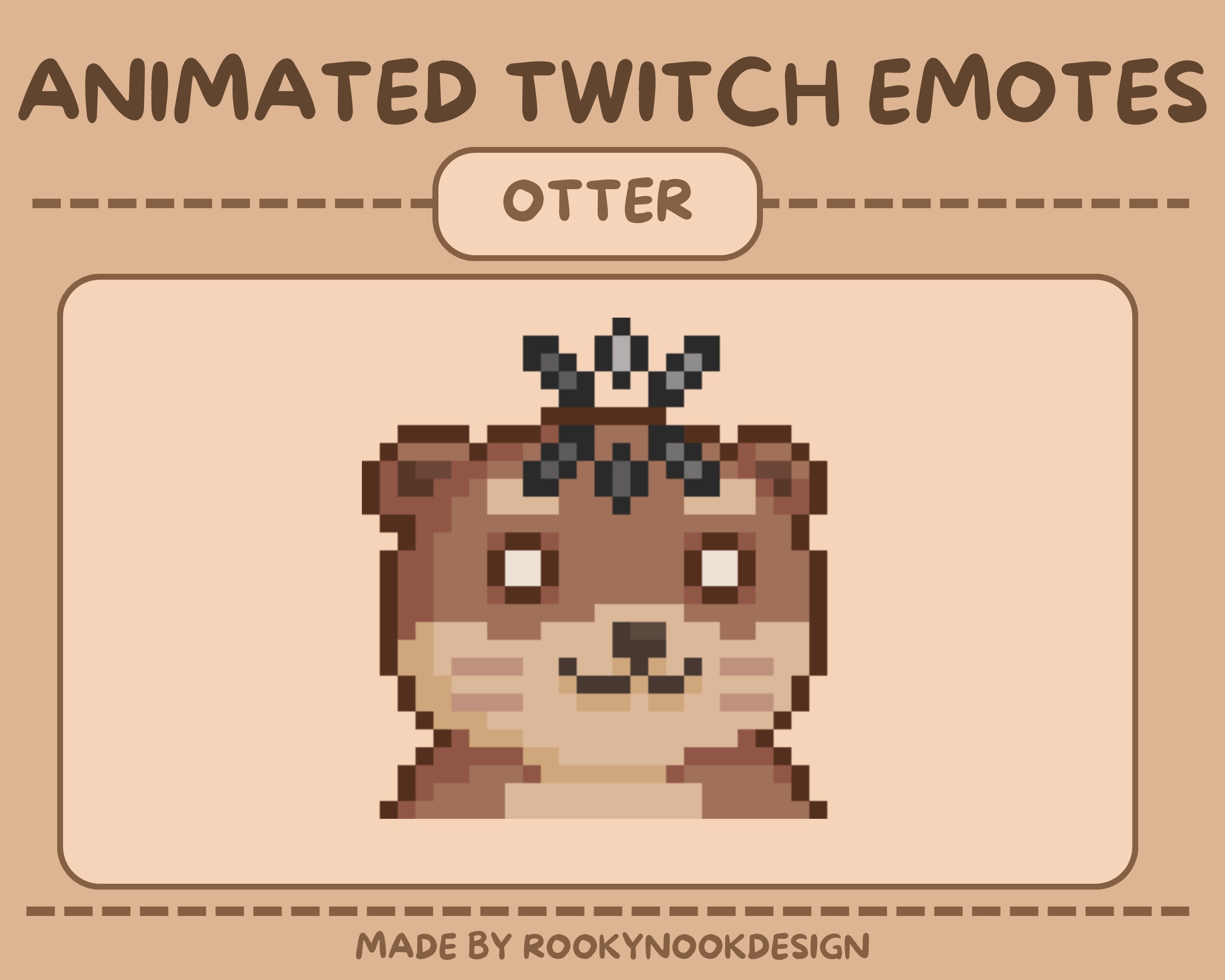 Otter Animated Loading Emote in 8bit Pixel for Twitch - Etsy