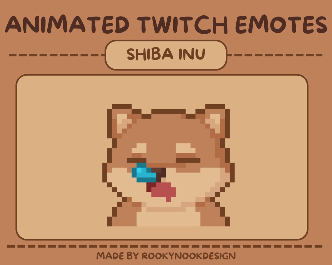Shiba Inu Dog Animated Sleeping Emote in 8bit Pixel for Twitch - Etsy