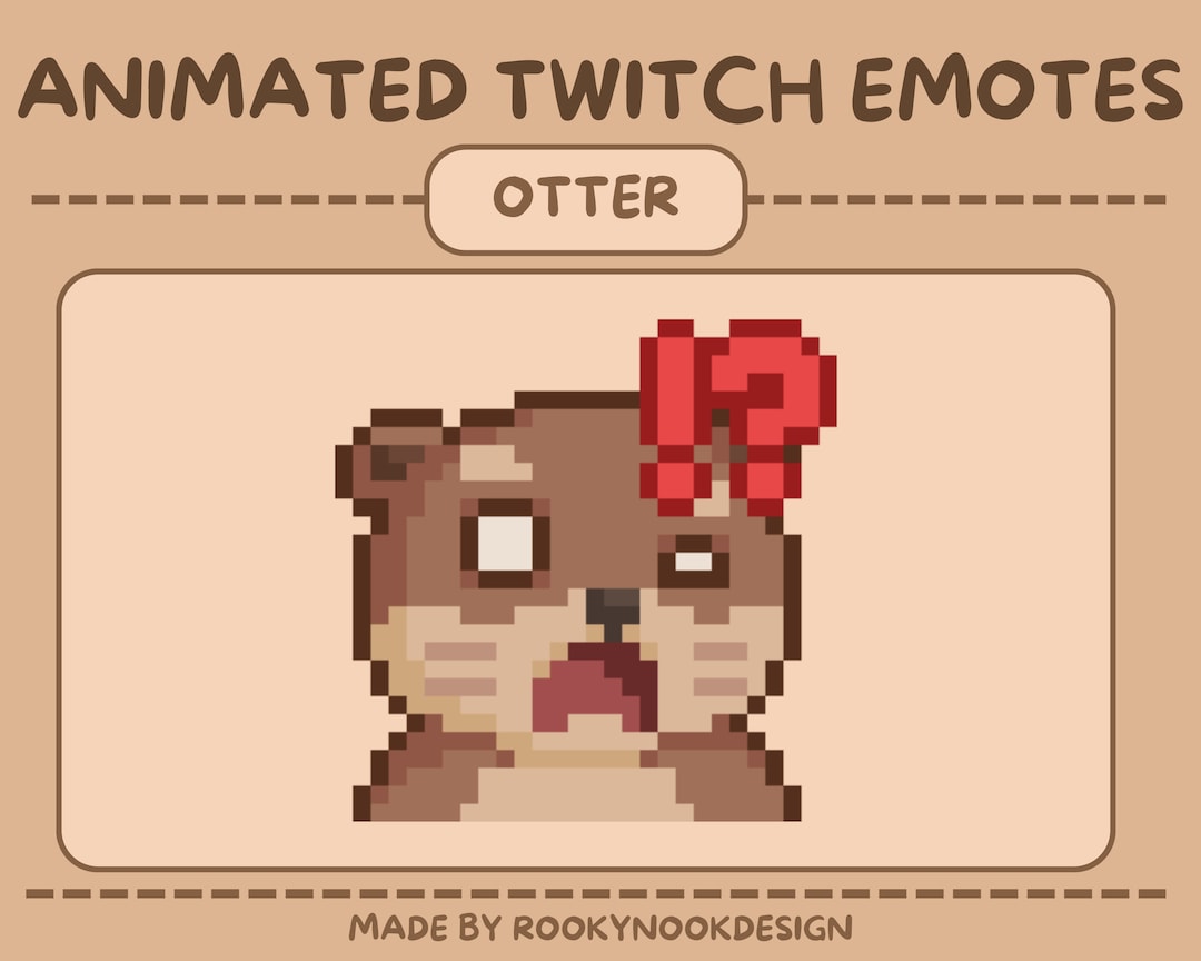 Otter Animated Shocked Emote in 8bit Pixel for Twitch - Etsy