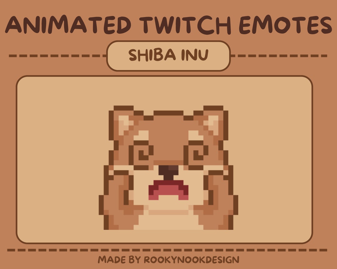 Shiba Inu Animated Confused Emote in 8bit Pixel for Twitch - Etsy