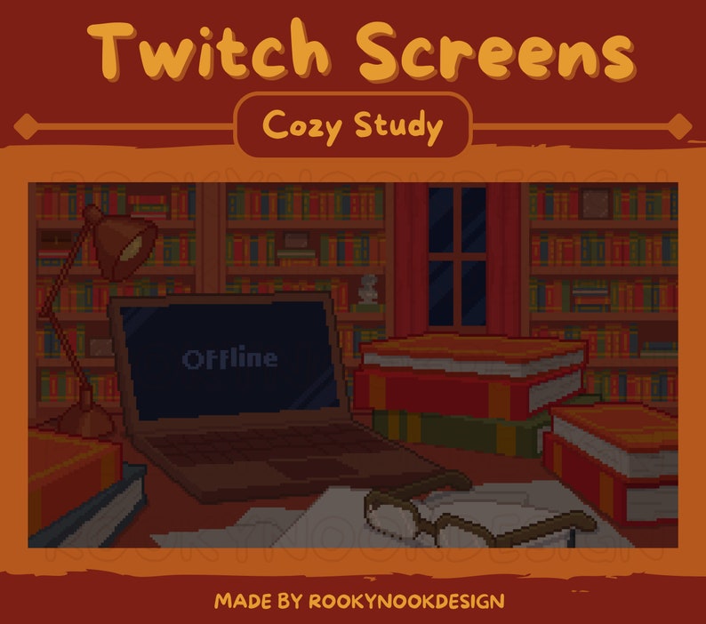 Cozy Study Animated Twitch Screen in 8bit Pixel Cozy Animated Twitch ...