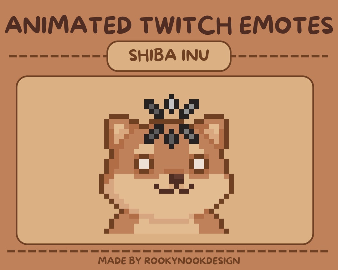 Shiba Inu Dog Animated Loading Emote in 8bit Pixel for Twitch - Etsy