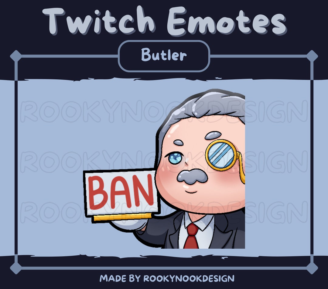 Cute Chibi Butler Ban Emote for Twitch, Discord Kawaii Twitch Static ...