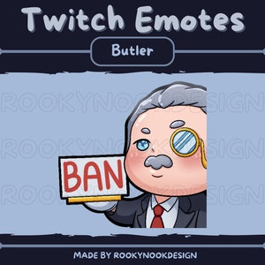 Kawaii Butler Ban Emote: Chibi Twitch Discord Emotes (digital Download ...