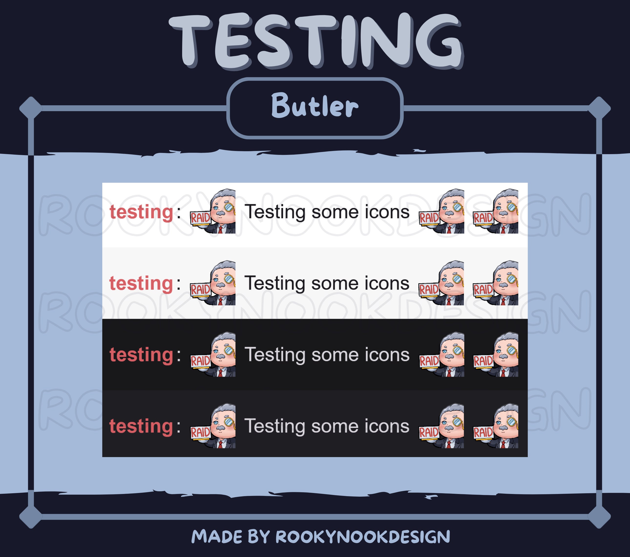 Cute Chibi Butler Raid Emote for Twitch, Discord Kawaii Twitch Static ...