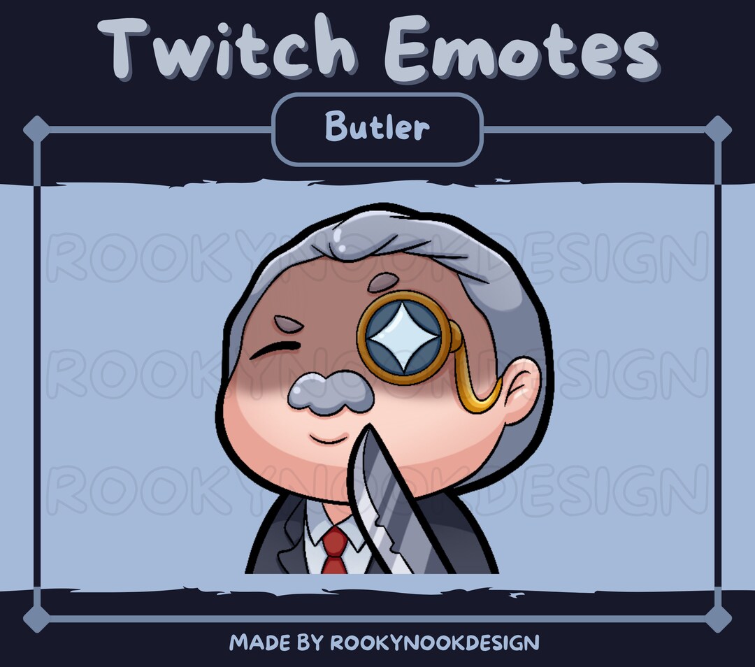 Chibi Butler Knife Emote: Twitch, Discord Static Emotes (digital ...