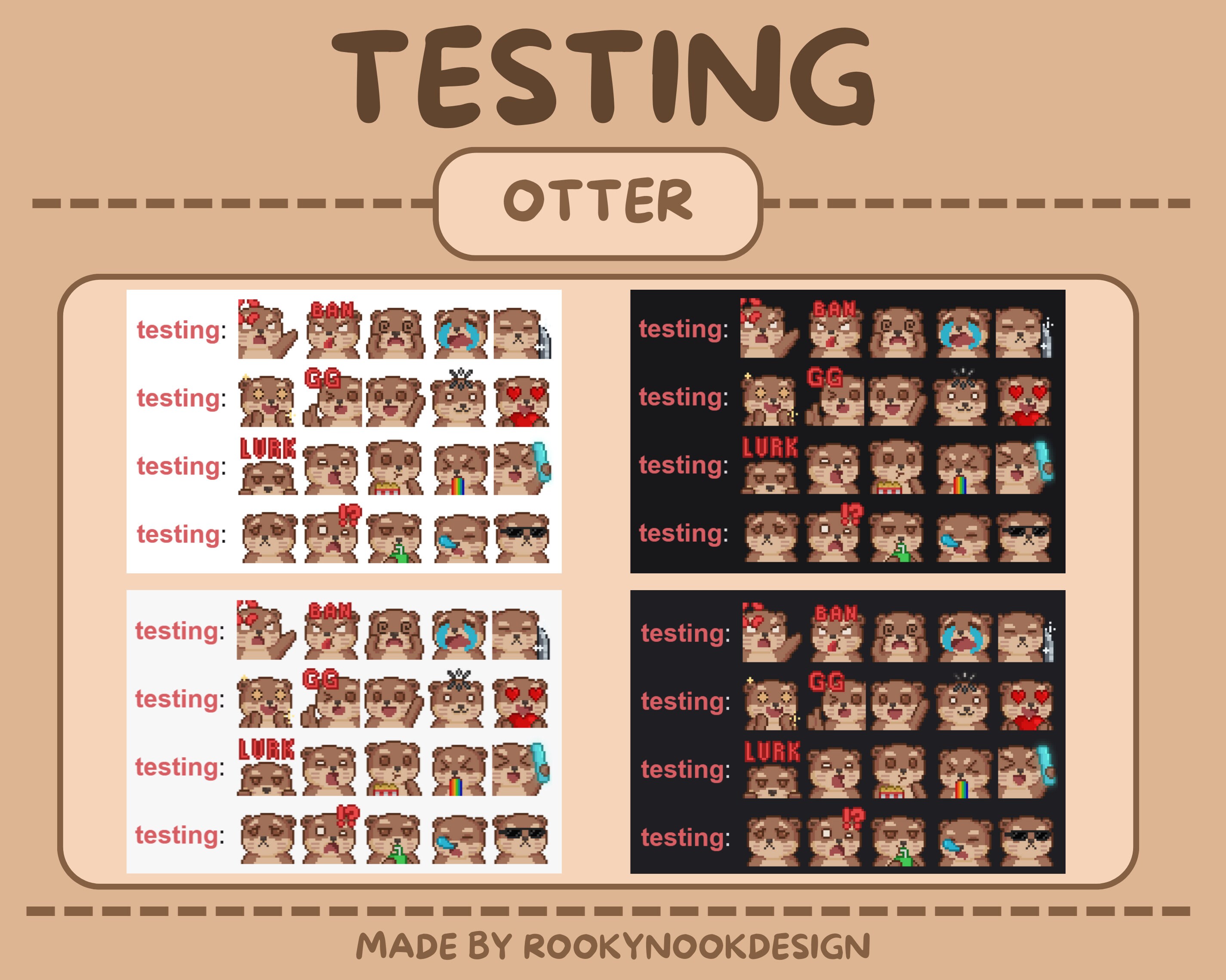 20 Otter Emotes in 8bit Pixel Twitch Emote Pack for - Etsy