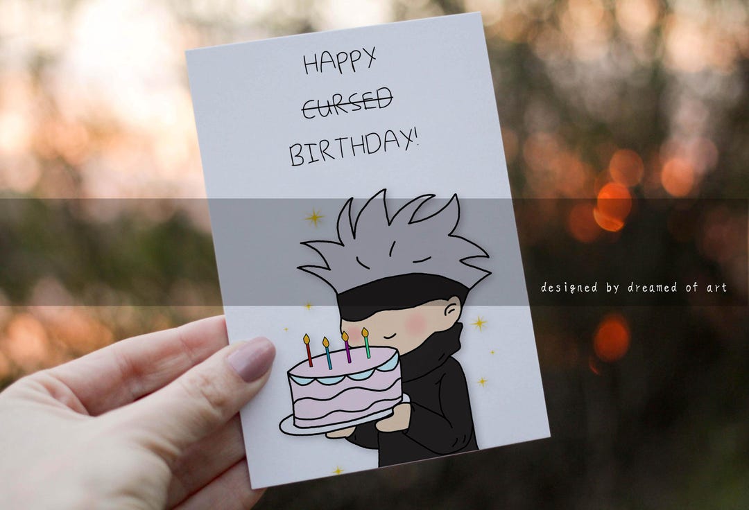 Anime Birthday Card, Anime Card, Digital Anime Art - Etsy