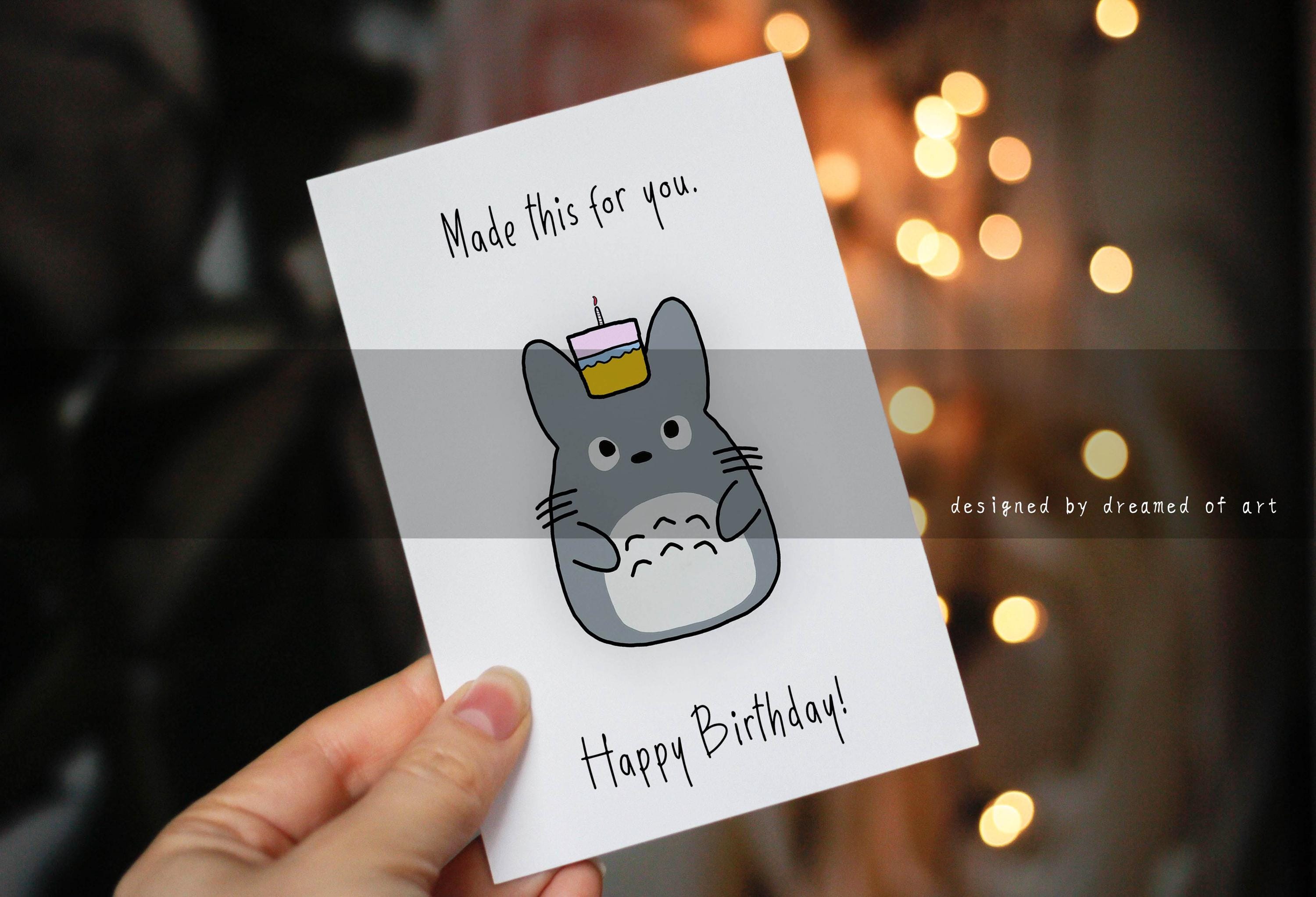 Anime Card, Anime Birthday Card, Digital Anime Art - Etsy