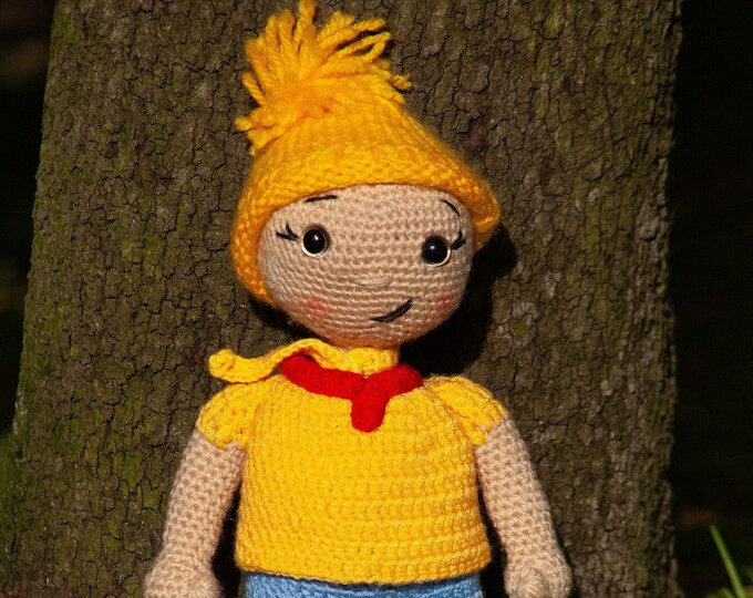 Caillou Plush, Crochet Caillou, Caillou Amigurumi, Caillou Stuffed Toy ...