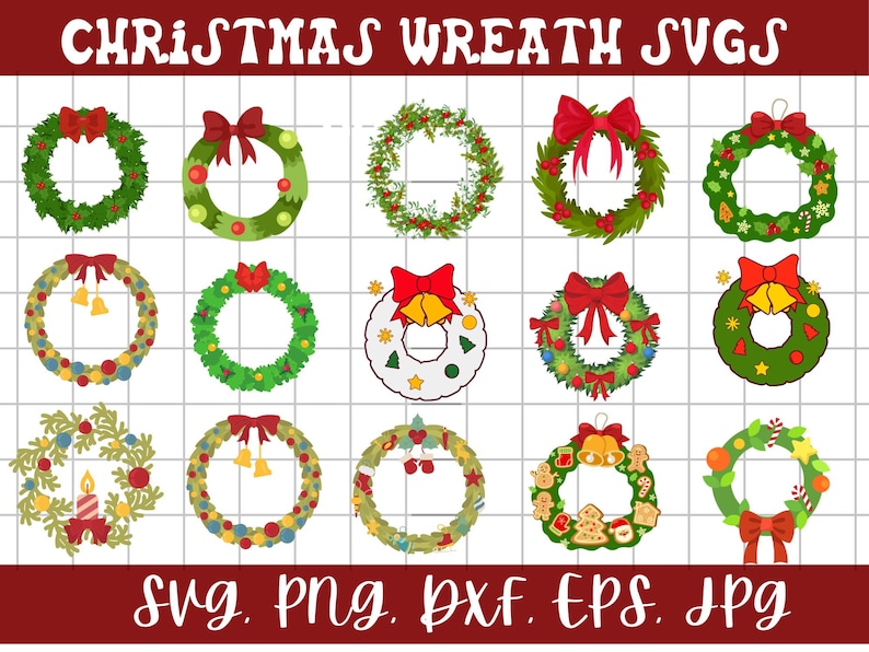 Christmas Wreath Svg Bundle, Holly Wreath SVG, Christmas Decor Svg ...