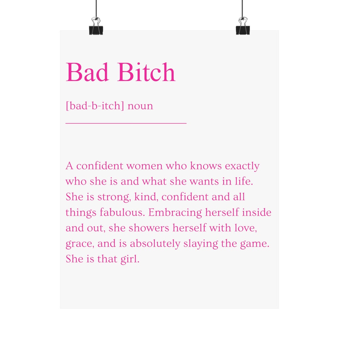 Bad Bitch Definition Poster - Etsy
