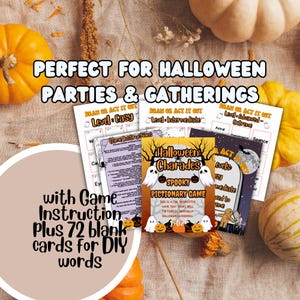 Halloween Charade Pictionary Printable Game Fun Halloween Family ...