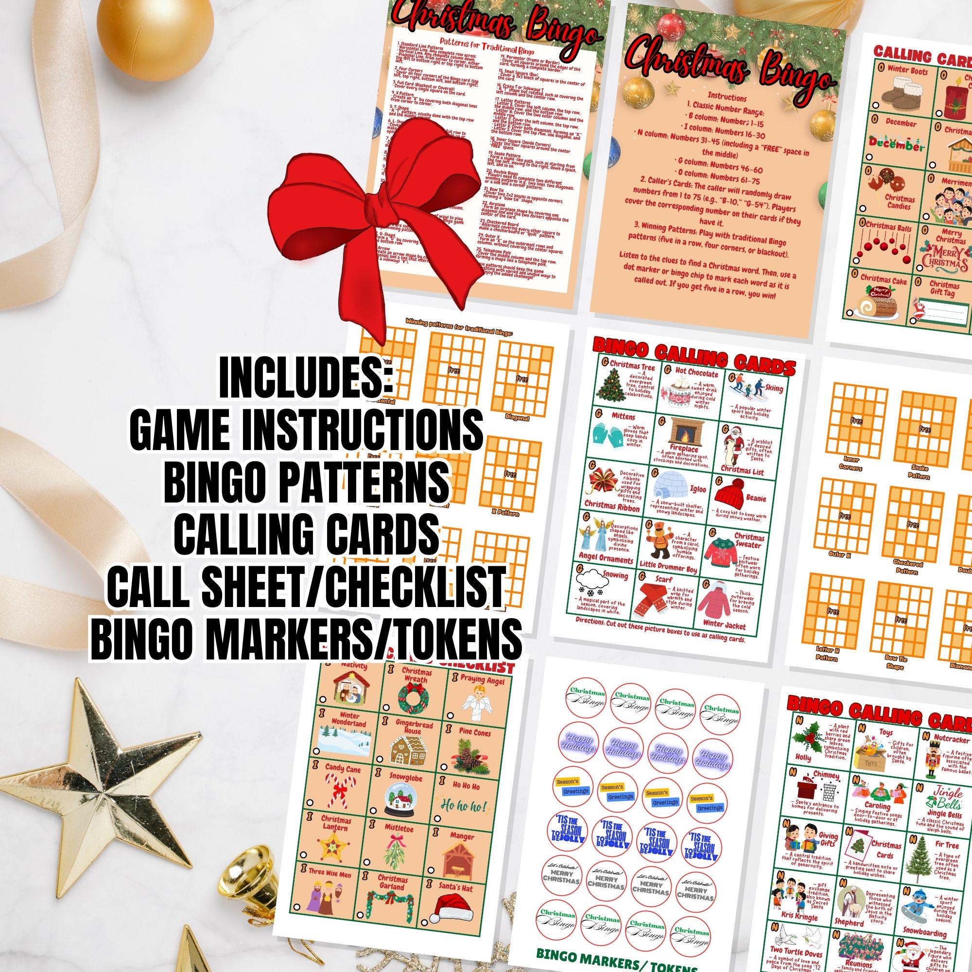 Printable Christmas Bingo Cards Game,family Reunion Games,work Holiday ...
