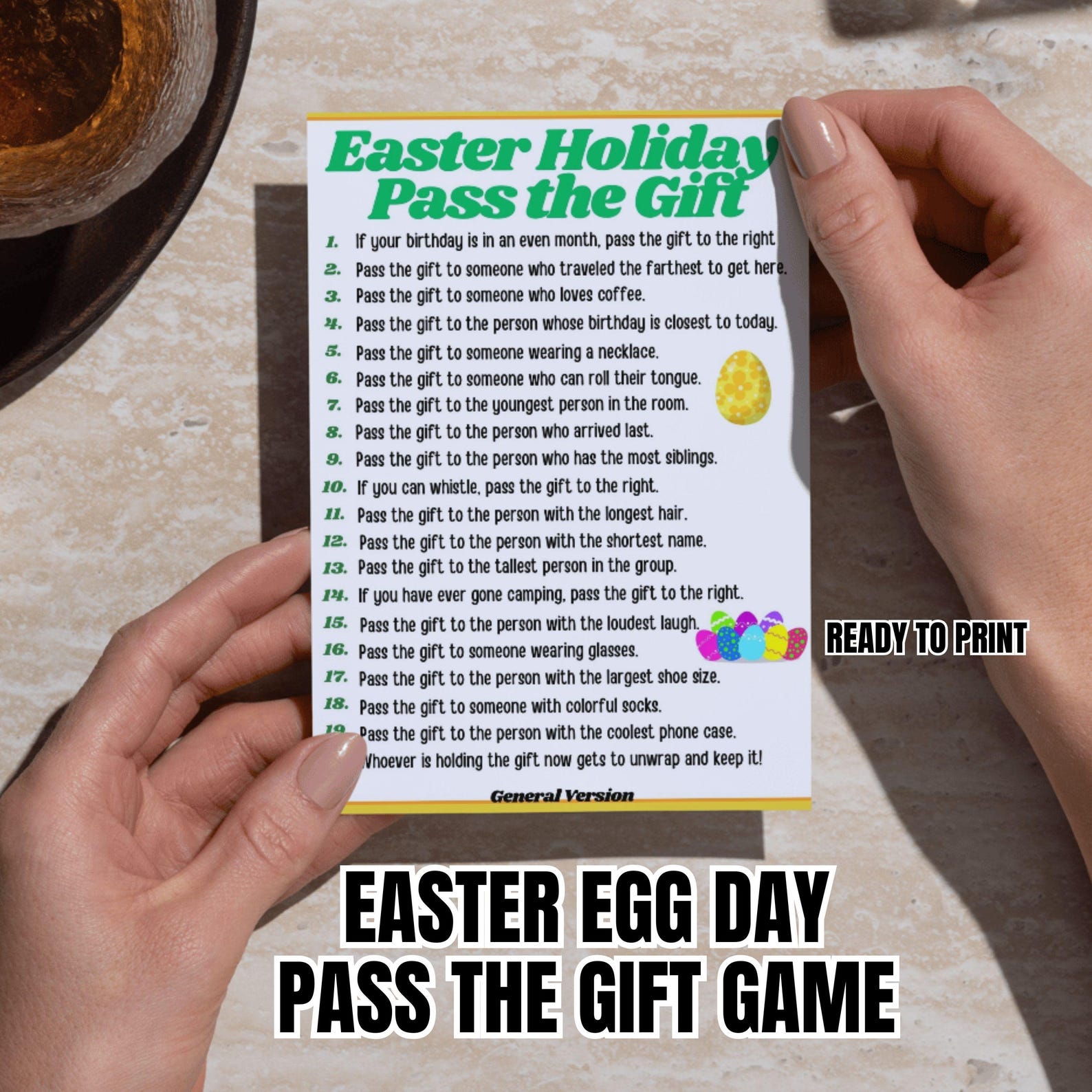 Easter Pass the Gift Game Easter Pass the Egg, Fun Easter Party Game ...