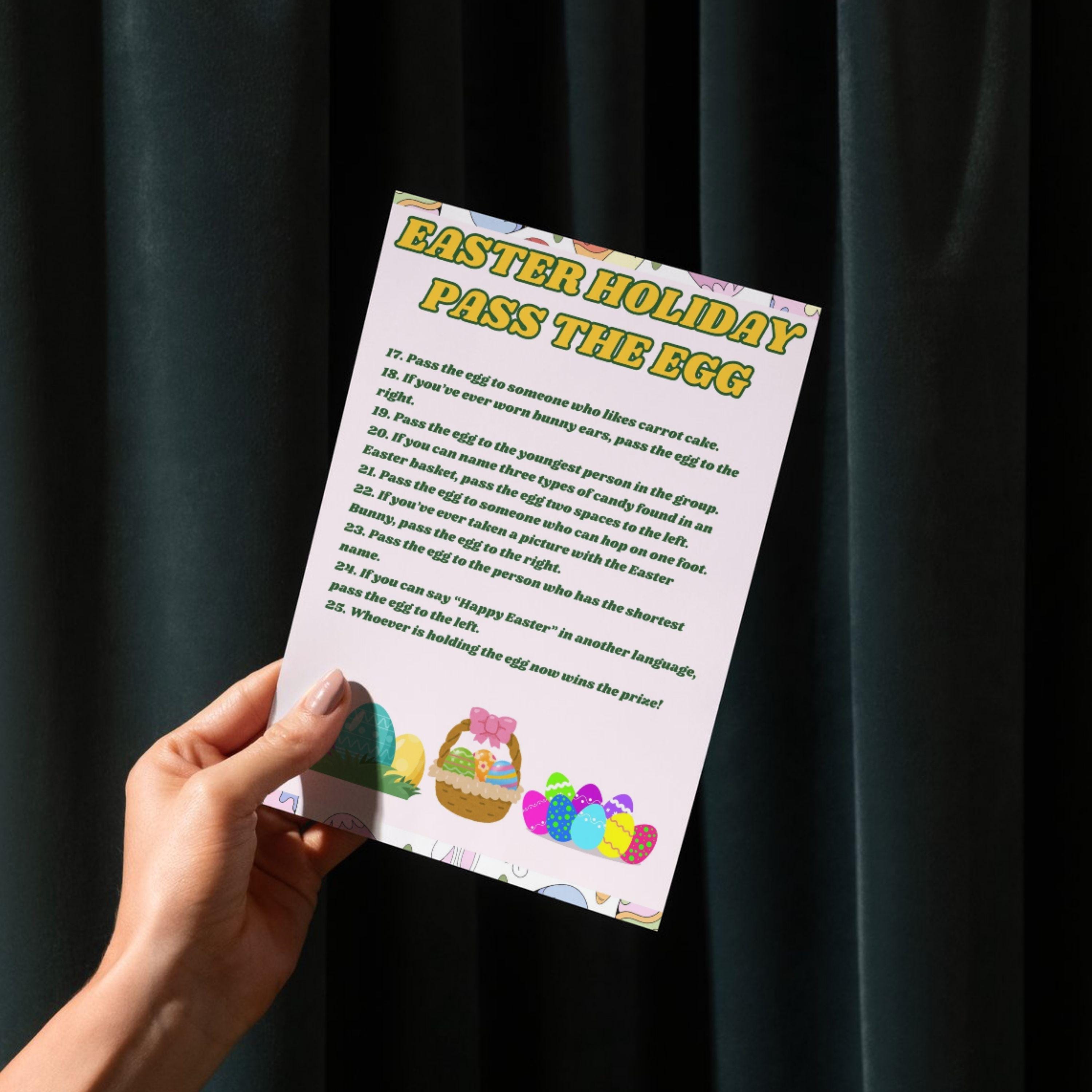 Easter Pass the Gift Game Easter Pass the Egg, Fun Easter Party Game ...