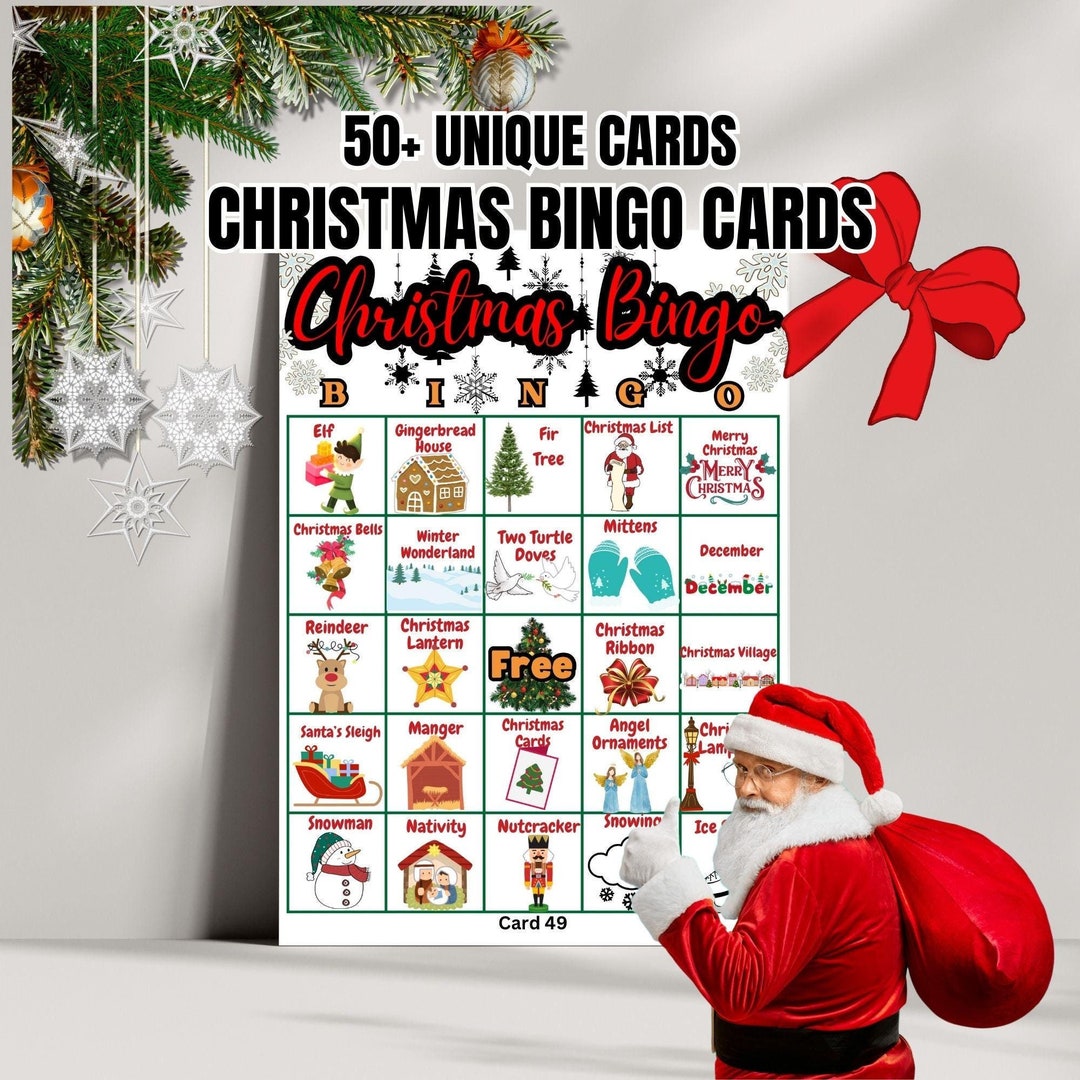 Printable Christmas Bingo Cards Game,family Reunion Games,work Holiday ...