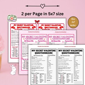 Secret Valentine Survey Questionnaire, Valentine’s Day Gift Exchange ...