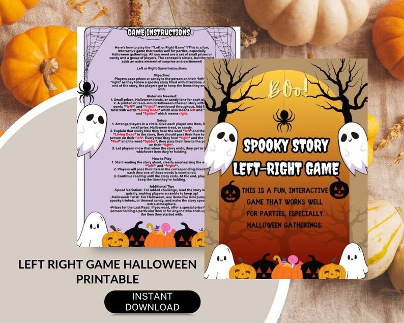 Halloween Left Right Game Printable,funny Halloween Party Game ...