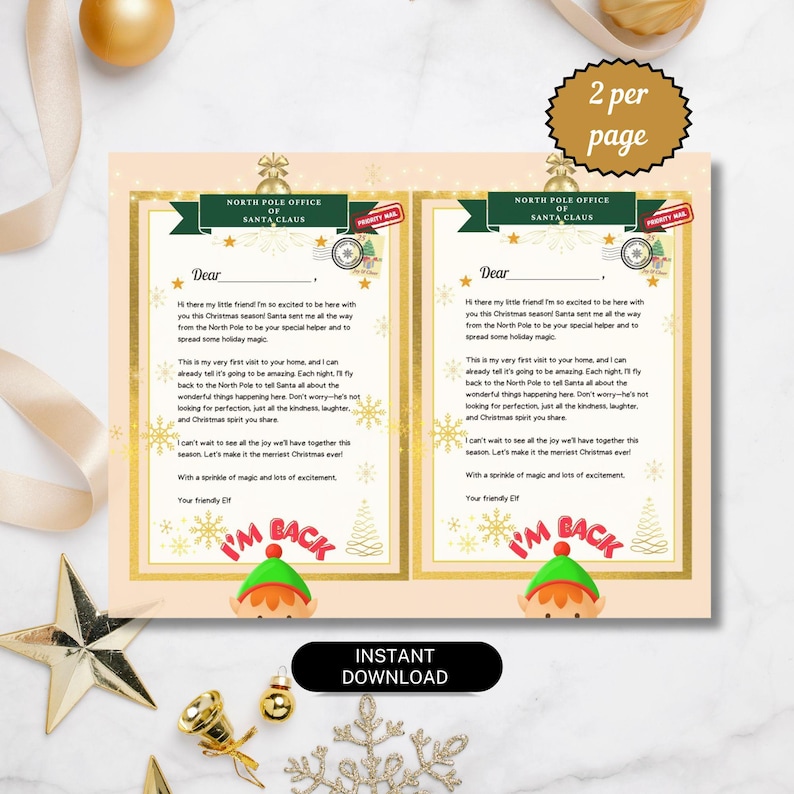 Christmas Elf Arrival Letter, Elf Arrival Letter From Santa, First Time ...