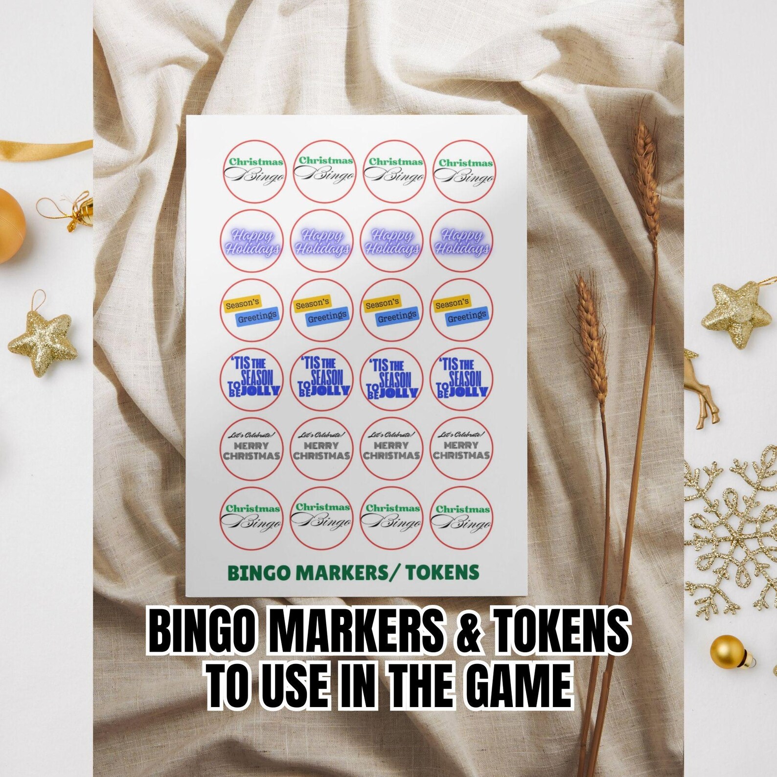 Printable Christmas Bingo Cards Game,family Reunion Games,work Holiday ...