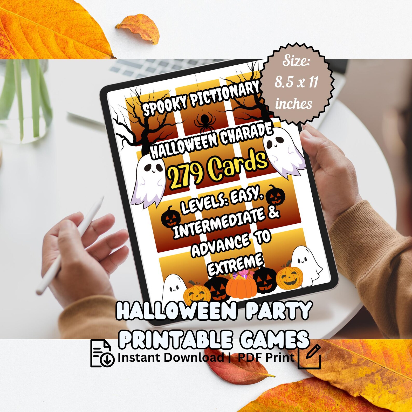 Halloween Charade Pictionary Printable Game Fun Halloween Family ...