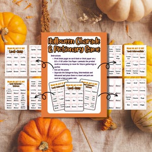 Halloween Charade Pictionary Printable Game Fun Halloween Family ...