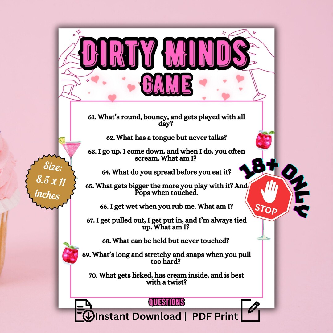Ladies Night Dirty Minds Game Printable Ladies Night Party Game Naughty ...