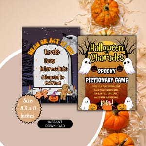 Halloween Charade Pictionary Printable Game Fun Halloween Family ...