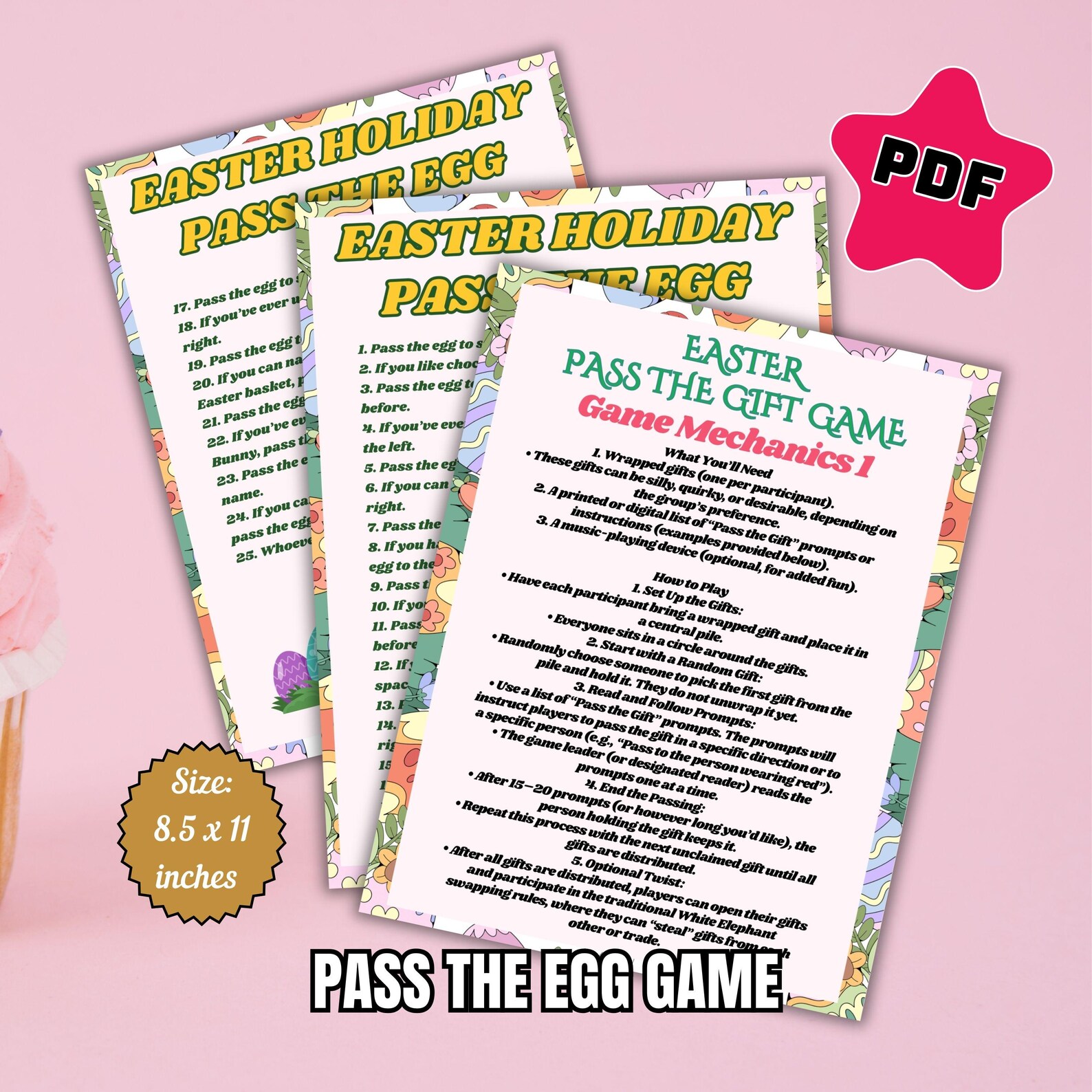 Easter Pass the Gift Game Easter Pass the Egg, Fun Easter Party Game ...